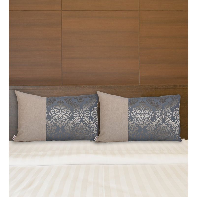 Buy Sivya by Home Cotton Pillow Cover 18x27 Inch, Blue Pack of 2 Online