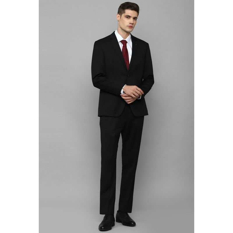 Louis Philippe Men Black Slim Fit Solid Formal Suit Set Of 2 Buy