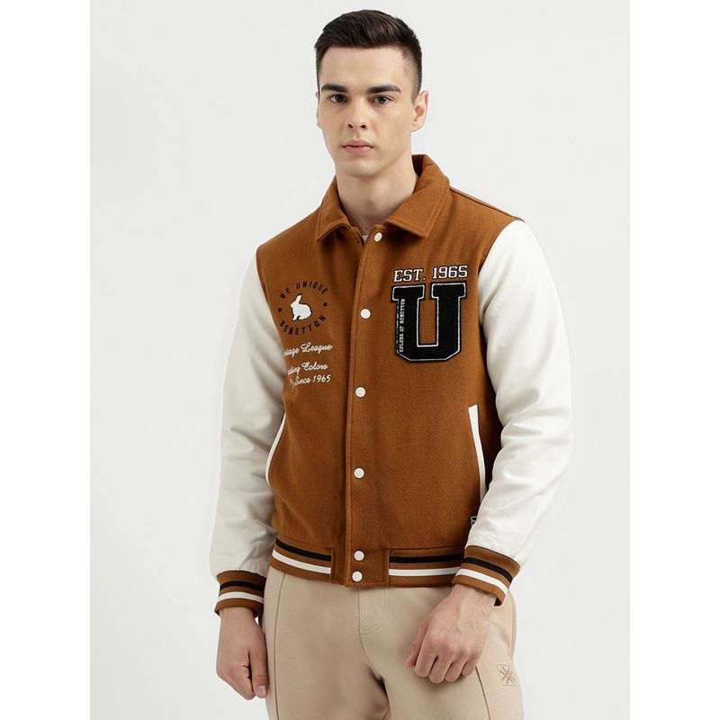 Buy United Colors of Benetton Mens Regular Fit Embroidered Varsity ...