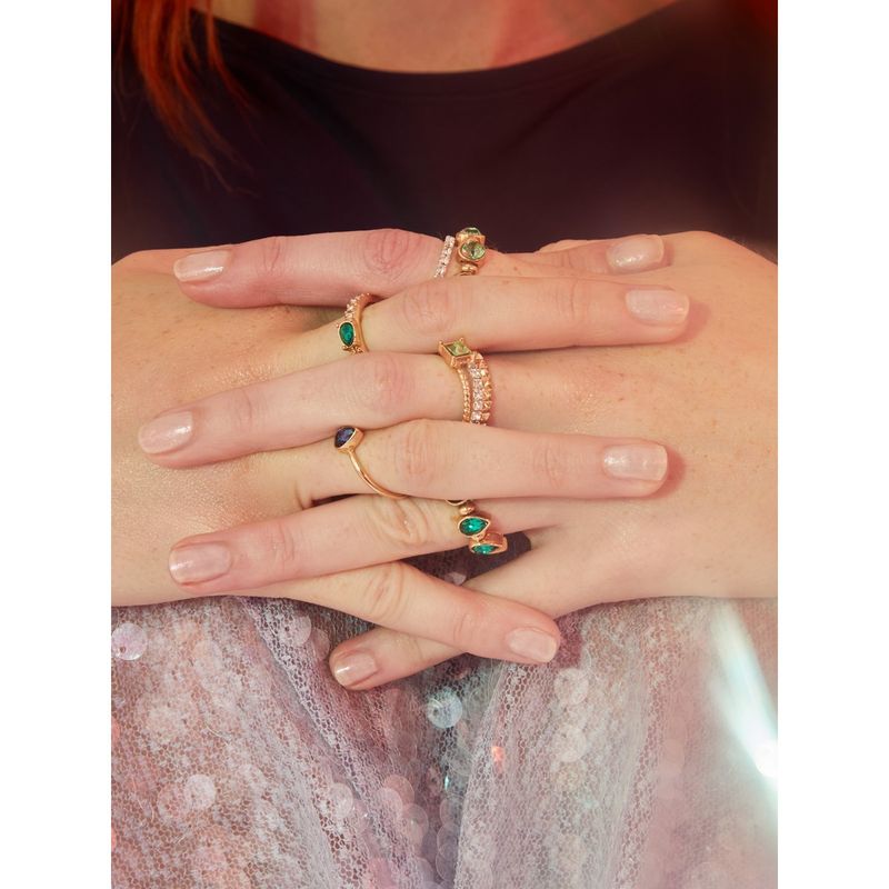 Buy Accessorize London Women Multi Mini Gem Stacking Rings Pack of 4 Online