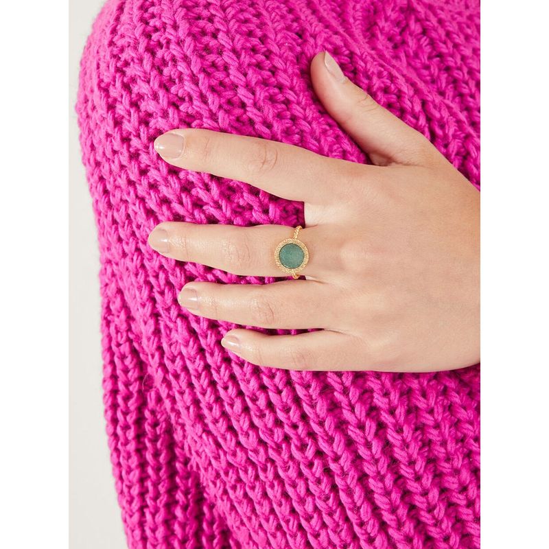 Buy Accessorize London Real Gold Plated Z Green Avent Urine Bobble Ring ...