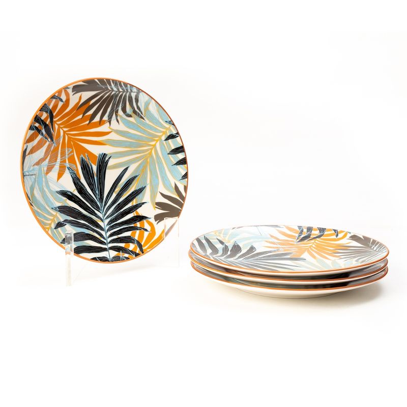 Buy EZ Life Palm Leaf Designed 8 5 Inch Ceramic Serving Plates ...
