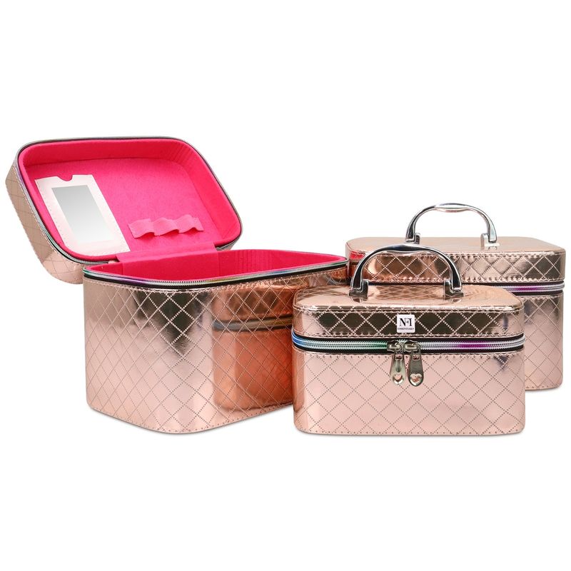 Buy NFI Essentials Rose Gold Makeup Box (Set of 3) (L) Online