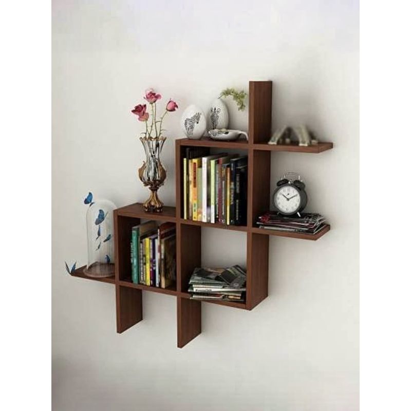 Buy Savya Home Wall Mounted Book Shelves Brown Online