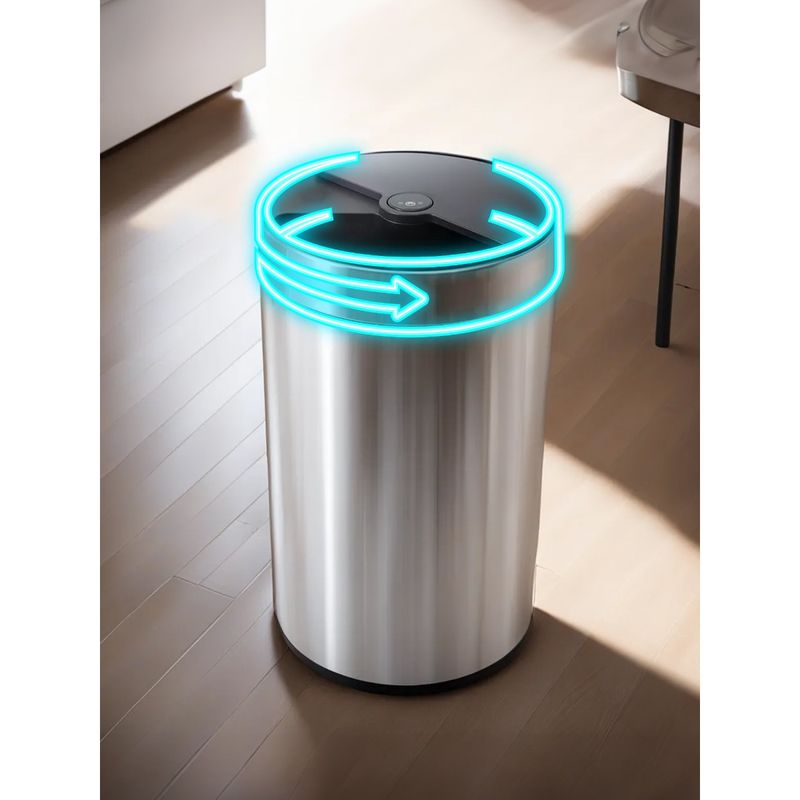 Buy Savya Home Rotating Round Automatic Sensor Dustbin 30L Silver Online