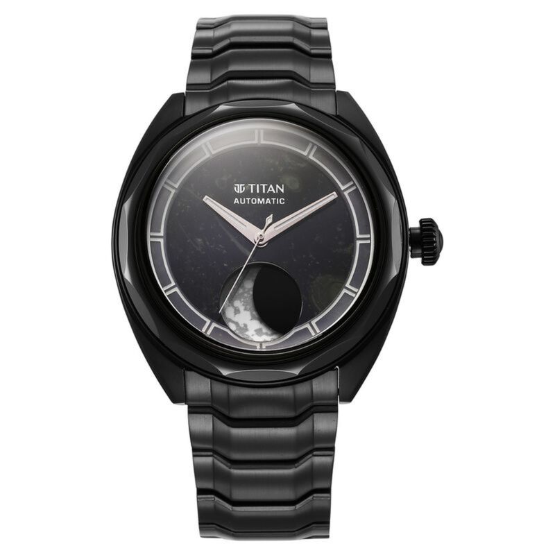 Buy Titan Men Regalia Stellar 2 Black Dial Stainless Steel Watch ...
