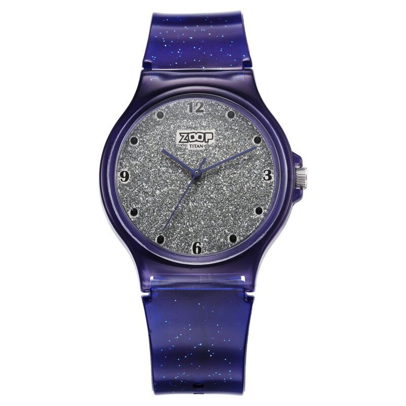 Buy Zoop Women Glitter Collection Grey Dial Polyurethane Watch ...