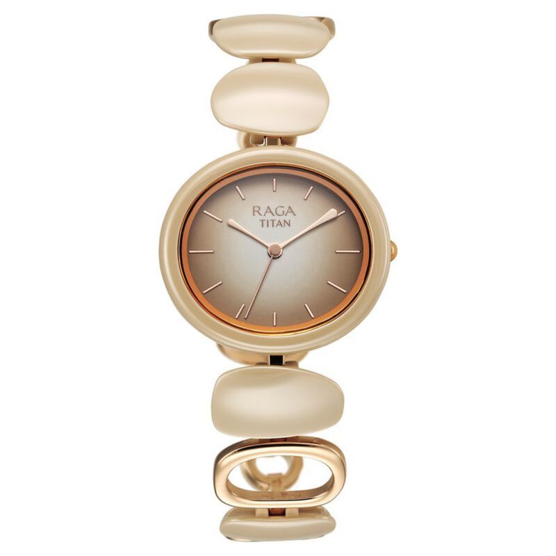 Buy Titan Women Raga Ceramic Upgrades Cream Dial Ceramic Watch ...