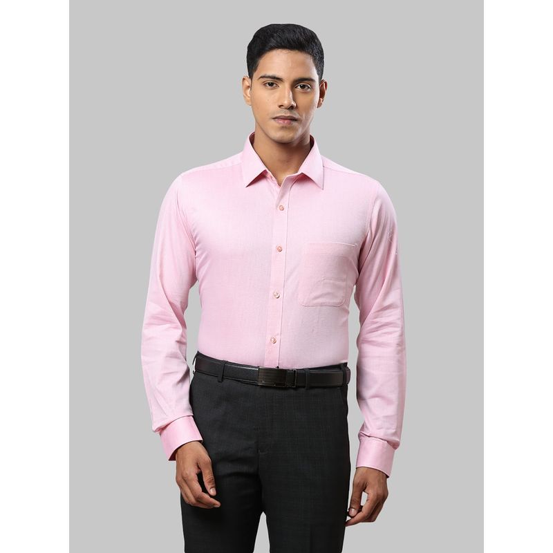 Buy Raymond Solid-plain Pink Formal Shirt Online
