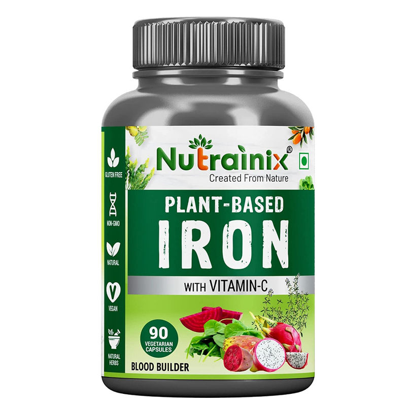 Buy Nutrainix Certified Organic & Plant-Based Iron Supplement Capsules ...