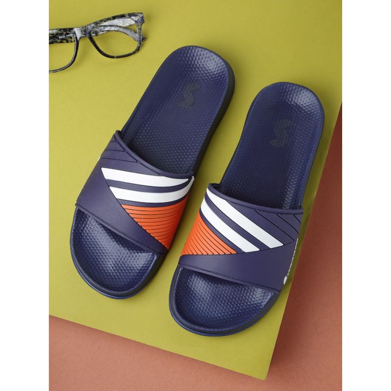 SOLETHREADS Sledge Solid Navy Blue Slides for Men: Buy SOLETHREADS ...