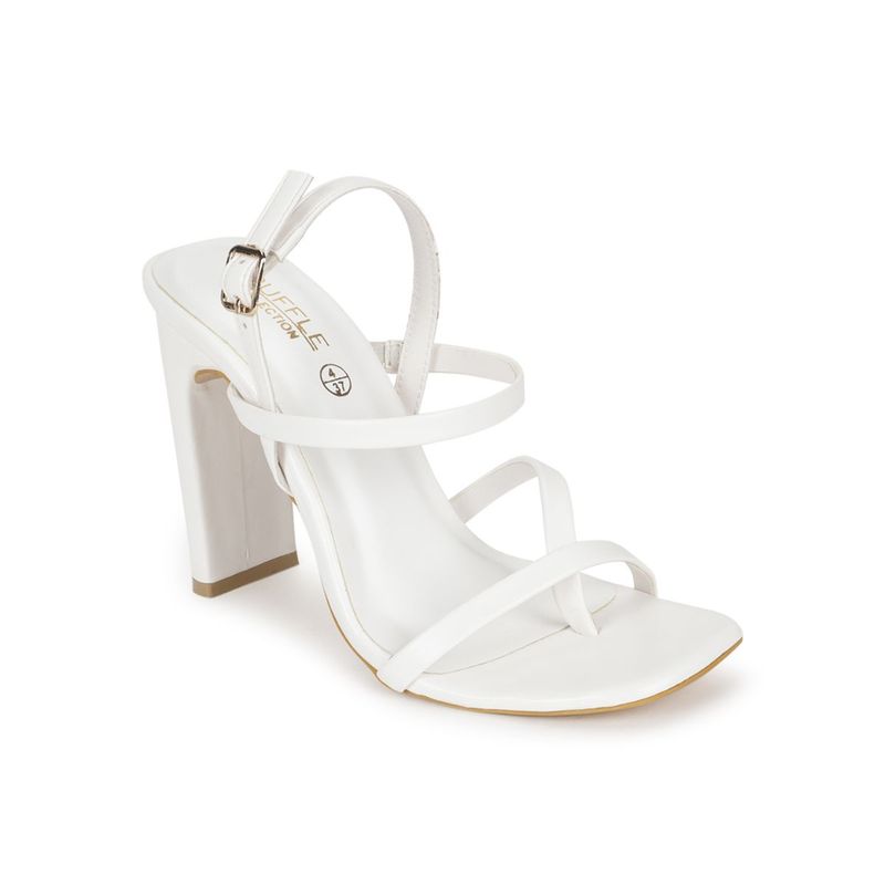 Buy Truffle Collection White Solid Heels Online