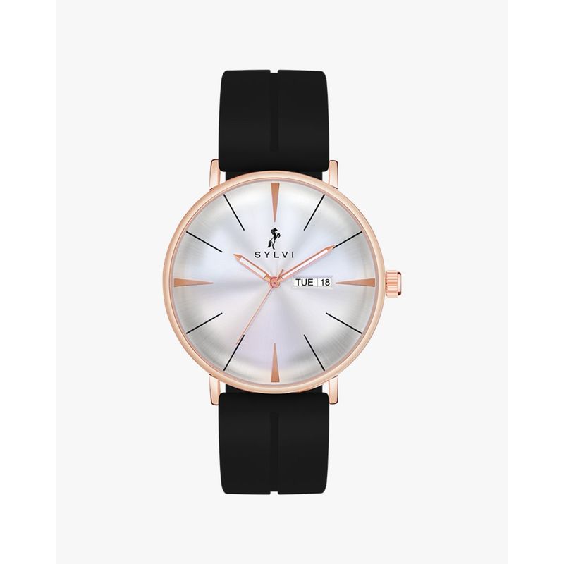 Buy Sylvi 3D Doom Glass White Black PU BELT Luxury Wrist Mens Watch ...