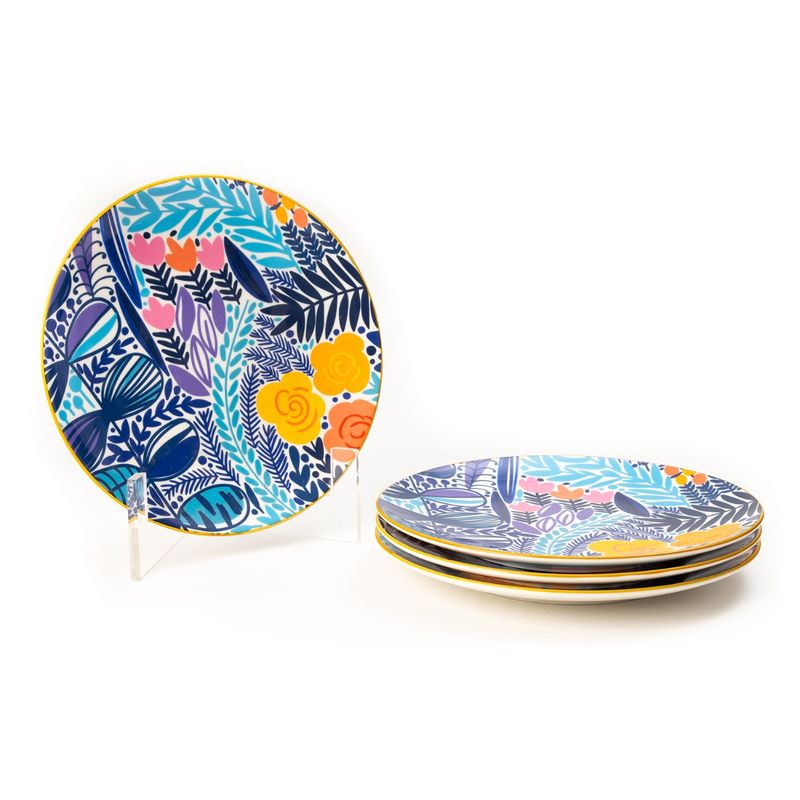 Buy EZ Life Artistic Dinner Plate 10 5 Inch Ceramic Plate Multi Colour ...