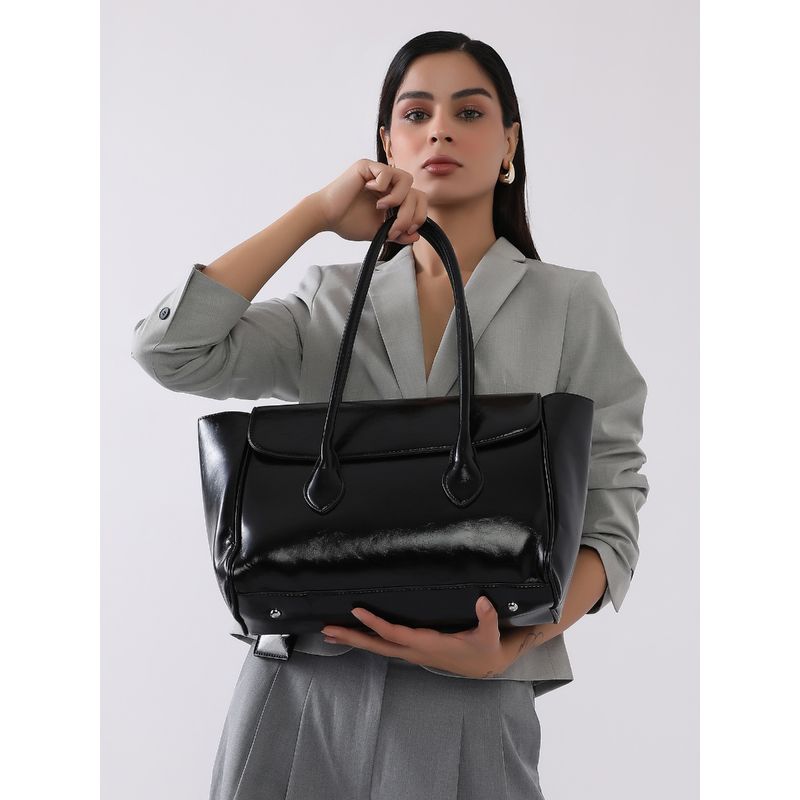 Buy Haute Sauce Womens The Large Medis Satchel Bag - Onyx Black Online