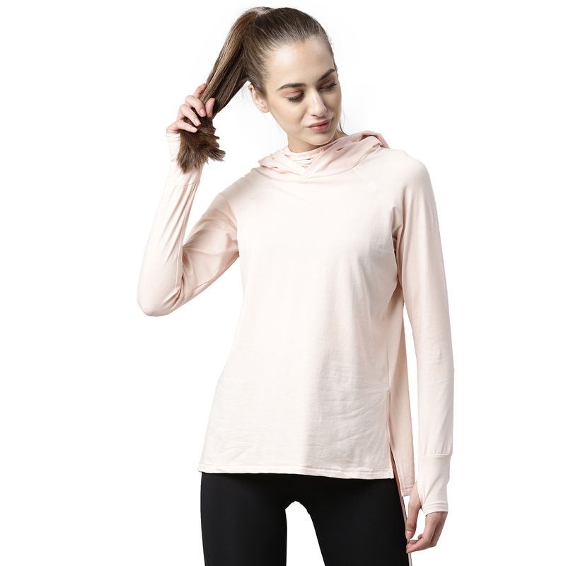 Buy Enamor Athleisure Shell Anti Odour Cotton Hooded Mask Tee - Pink Online