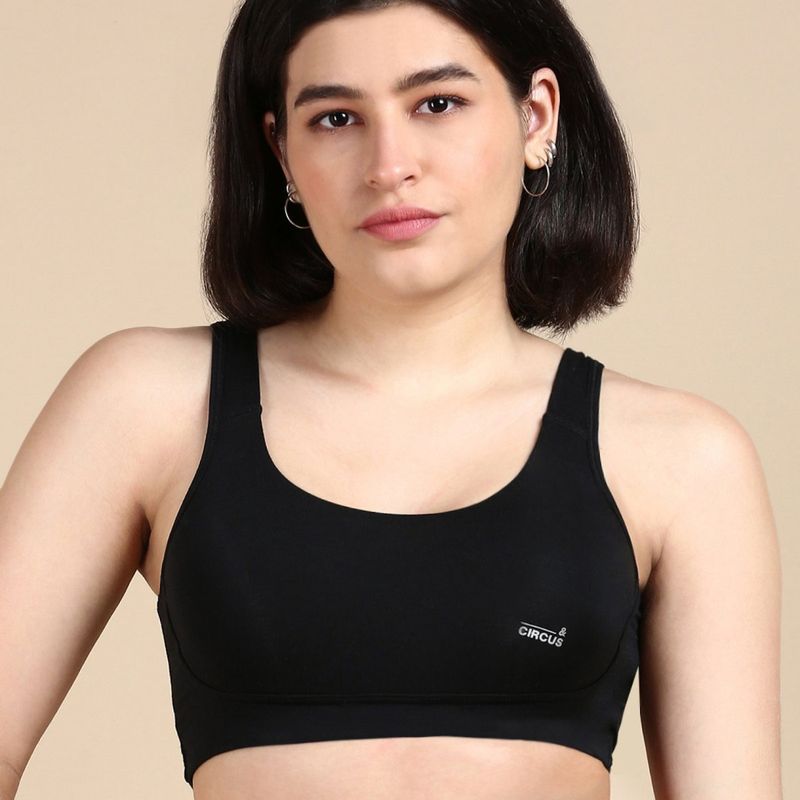 Buy Tailor and Circus Womens Tencel Modal Micro Sports Bra - Black Online