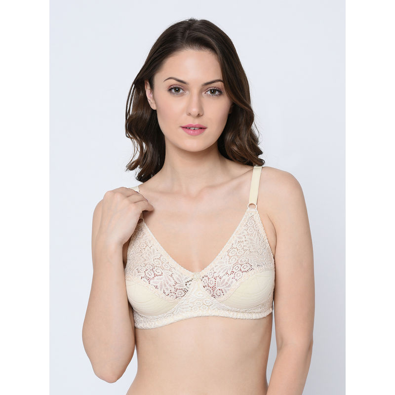 Buy Da Intimo Non Padded Non Wired Lacy Bra - Nude (42B) Online