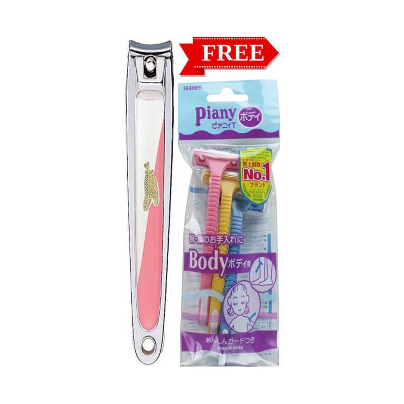Buy Feather Nail Clippers Large 102mm (4) Pink with Free Piany Body ...