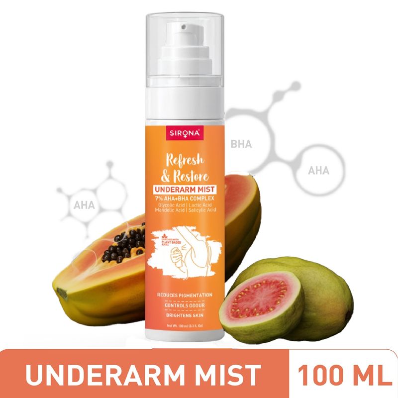 Buy Sirona 7% AHA BHA Underarm Mist, Treats Pigmentation & Odour ...