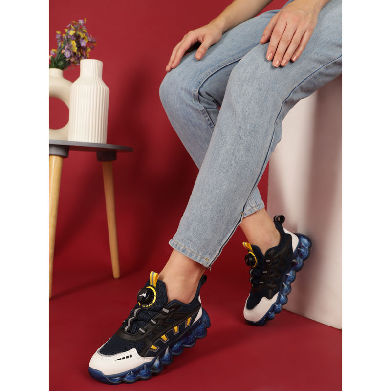 Buy Truffle Collection Women Black & Navy Blue Solid Casual Sneakers Online