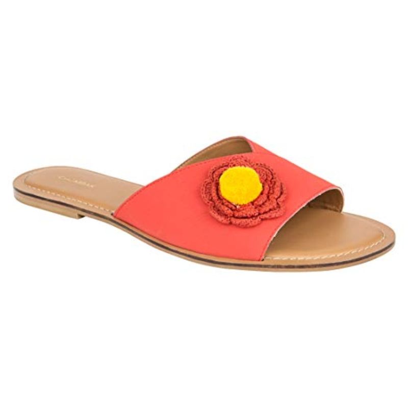Buy Chumbak Pom Pom Flower Coral Sliders Online