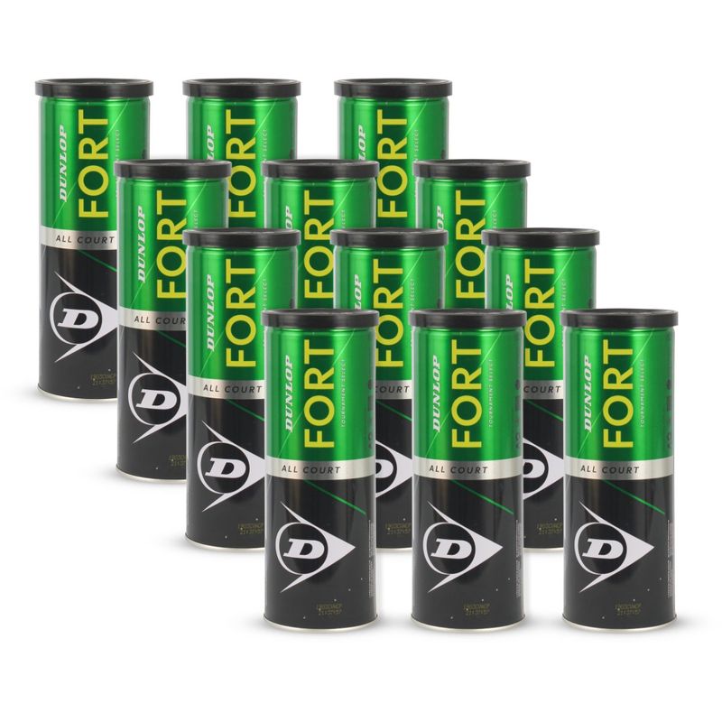 Buy Dunlop Sports Fort All Court 12 Cans with 36 Yellow Tennis Balls Online