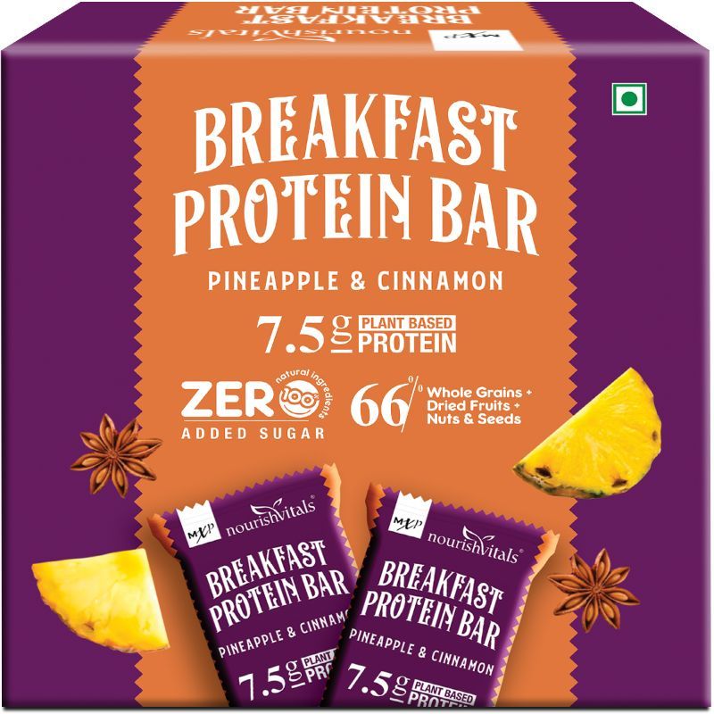 Buy Nourish Vitals Breakfast Protein Bar - Pineapple & Cinnamon Online