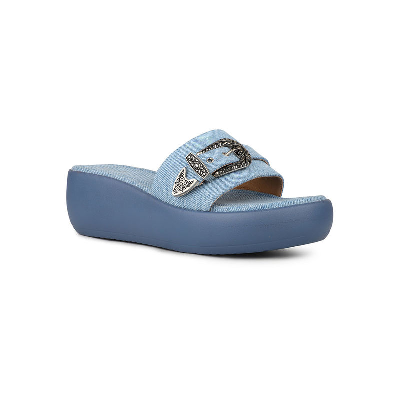 Buy Inc.5 Womens Blue Casual Solid Round Toe Platform Heels Online