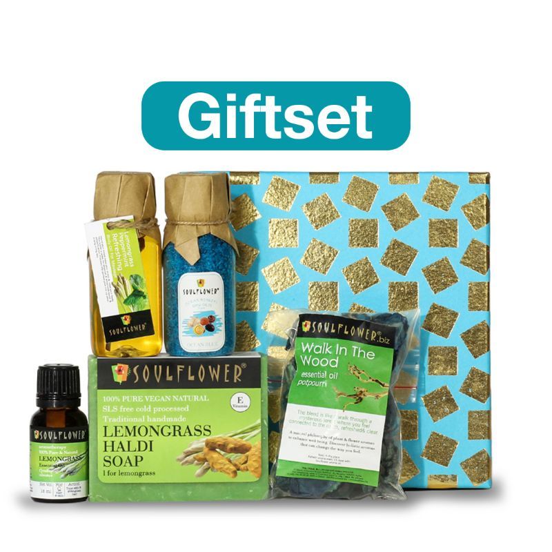 Buy Soulflower Lemongrass Bath & Aroma Skincare Gift Kit, Combo kits ...