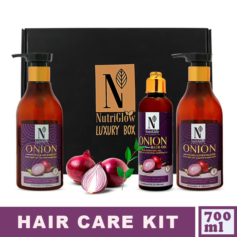 Buy Nutriglow Natural's Hair Combo Of 3: Hair Oil, Hair Shampoo & Hair Conditioner With Red ...