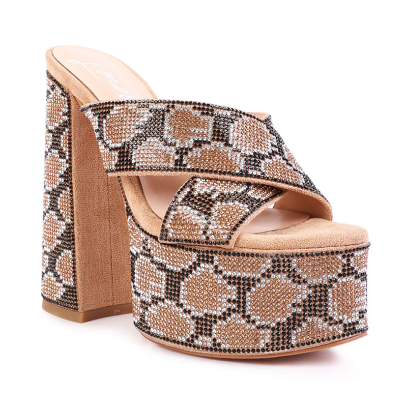 Buy London Rag Embellished Gold Heels Online