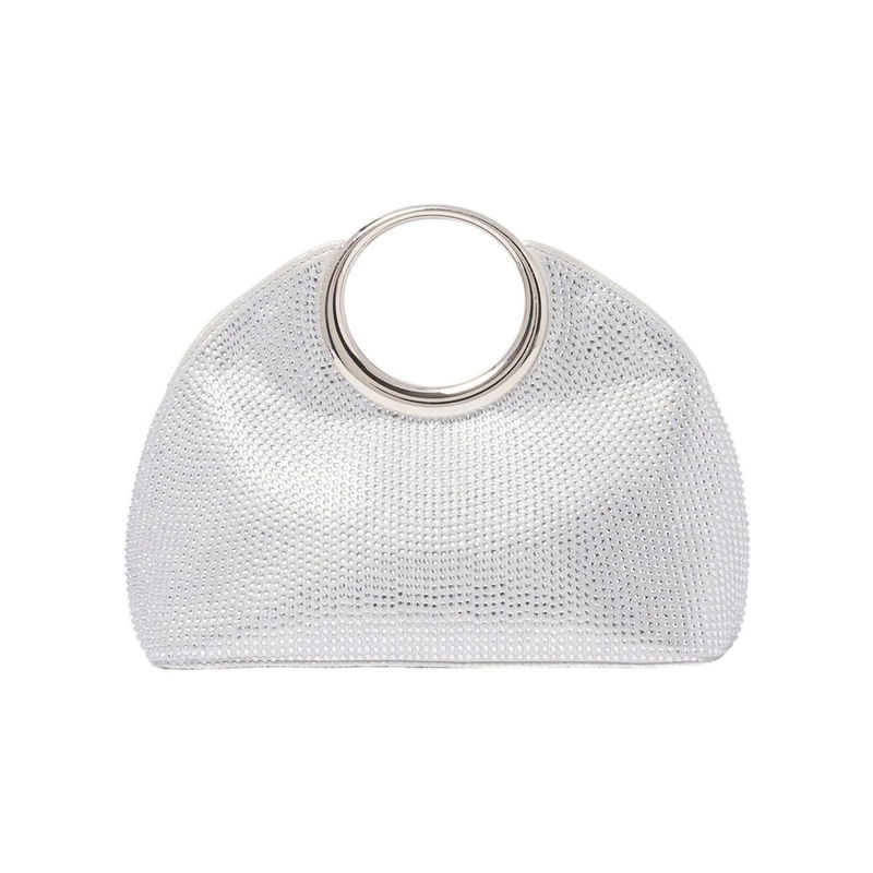Buy Forever New Silver Rachel Round Handle Sparkle Clutch with ...