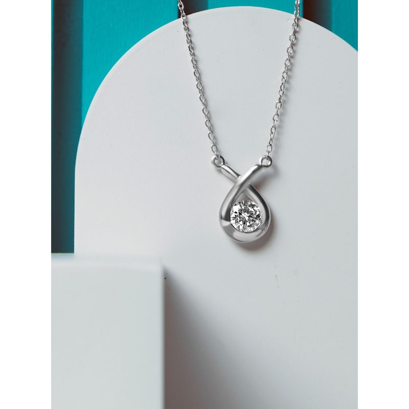 Buy Velvet Imperial 925 Sterling Silver Vera Solitaire Pear Drop Pendant Online