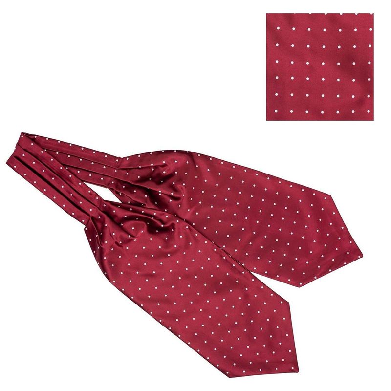 Buy The Tie Hub Revolve Maroon Polka Cravat and Pocket Square Combo For ...