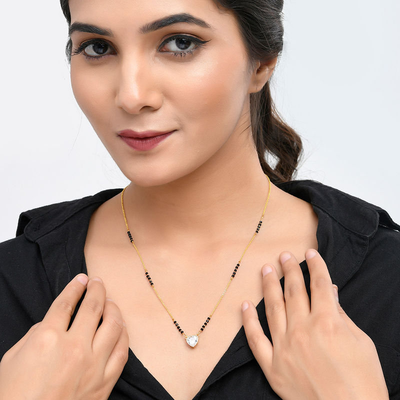 Buy Voylla Sparkling Elegance Beaded Zirconia Gems Mangalsutra Online
