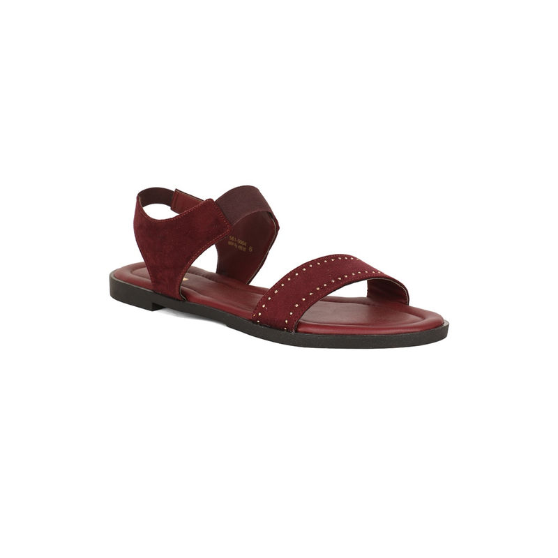 Buy Bata Embellished Maroon Sandals Online