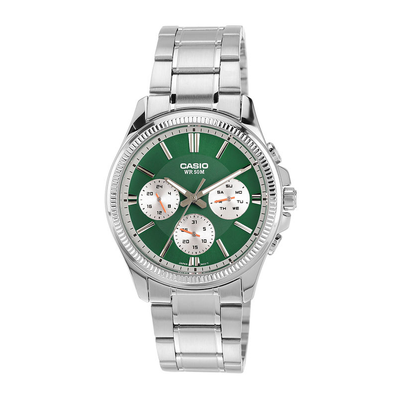 Buy Casio Enticer Men Green Dial Analog Watch - MTP-1375D-3AVDF (M) Online