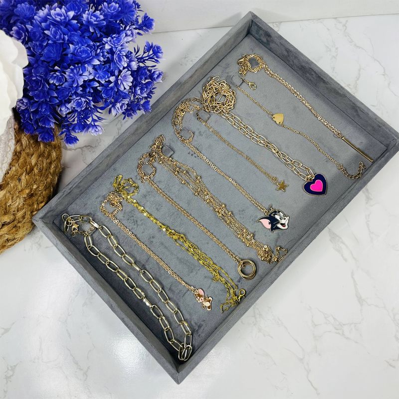 Buy La Trove Luxury Velvet Chains & Necklace Organiser Jewellery Tray ...