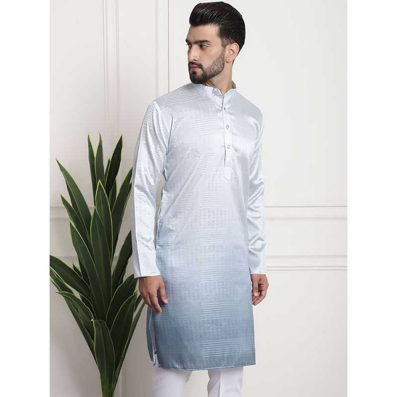Buy SOJANYA Men Jacquard Silk Multi Shade Grey Colour Kurta Online