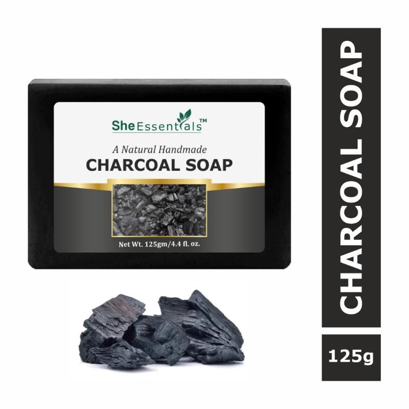 Buy She Essentials Natural Handmade Charcoal Soap Deeply Cleanses An ...