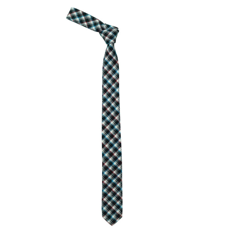 Buy The Tie Hub Black And Blue Plaid Reversible Slim Wool Necktie Online