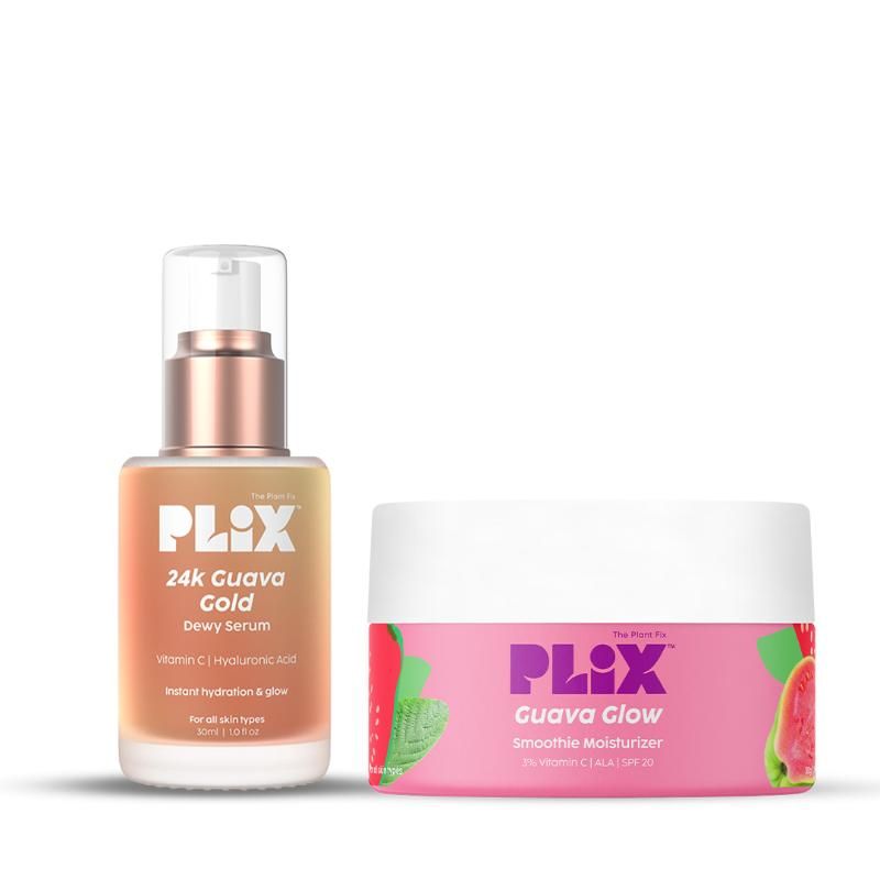 Buy Plix Guava Glowy Kit With 24K Gold Dewy Serum & SPF 20 Moisturizer ...