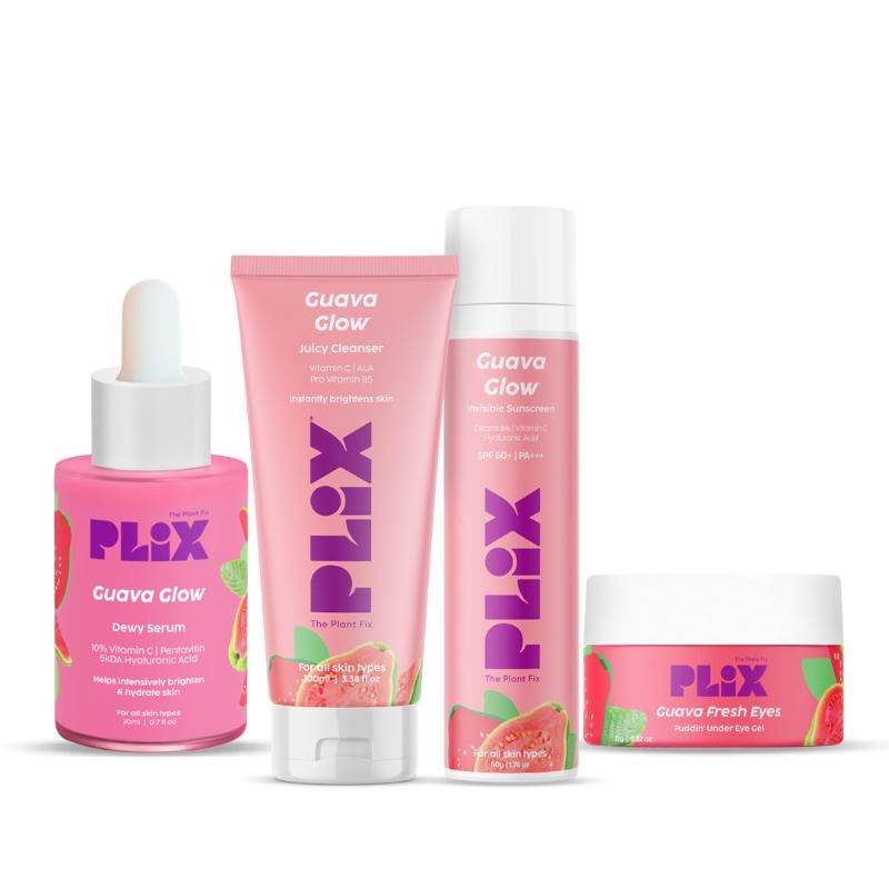 Buy Plix Guava Even Tone Kit With Cleanser, Under Eye Gel, SPF 50 ...