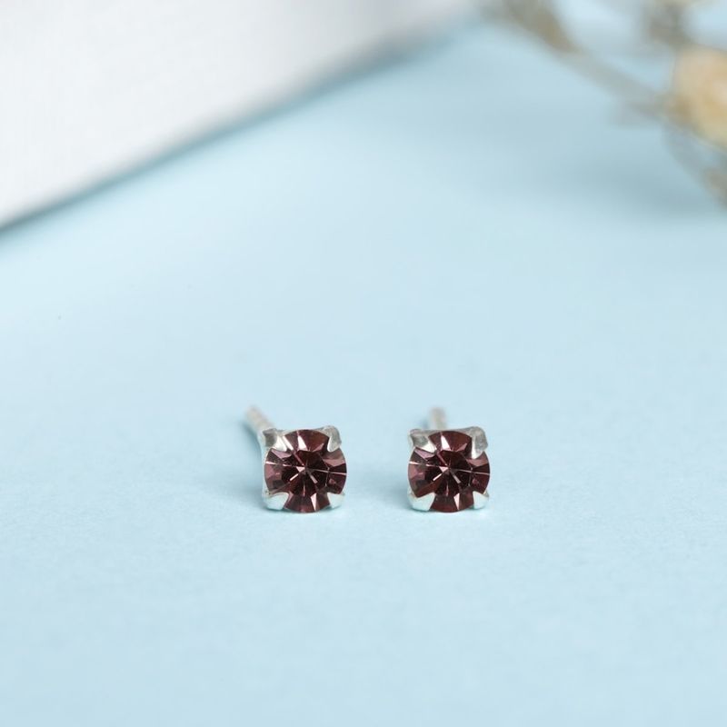 Buy Zavya Radiant Maroon Majesty 925 Sterling Silver Stud Earrings Online