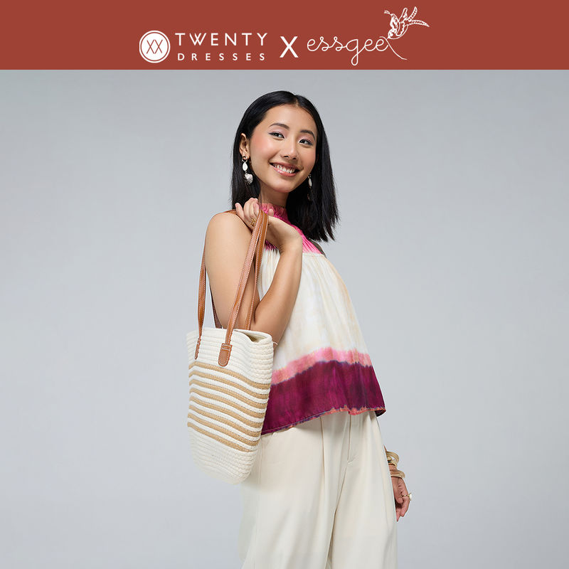 Buy Twenty Dresses by Nykaa Fashion Essgee Pink Halter Neck Smocked ...