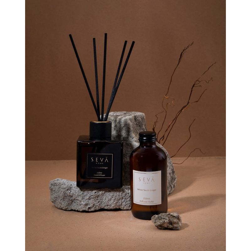 Buy SEVA HOME White Tea Reed Diffuser & Refill Set (250Ml) Long-Lasting ...