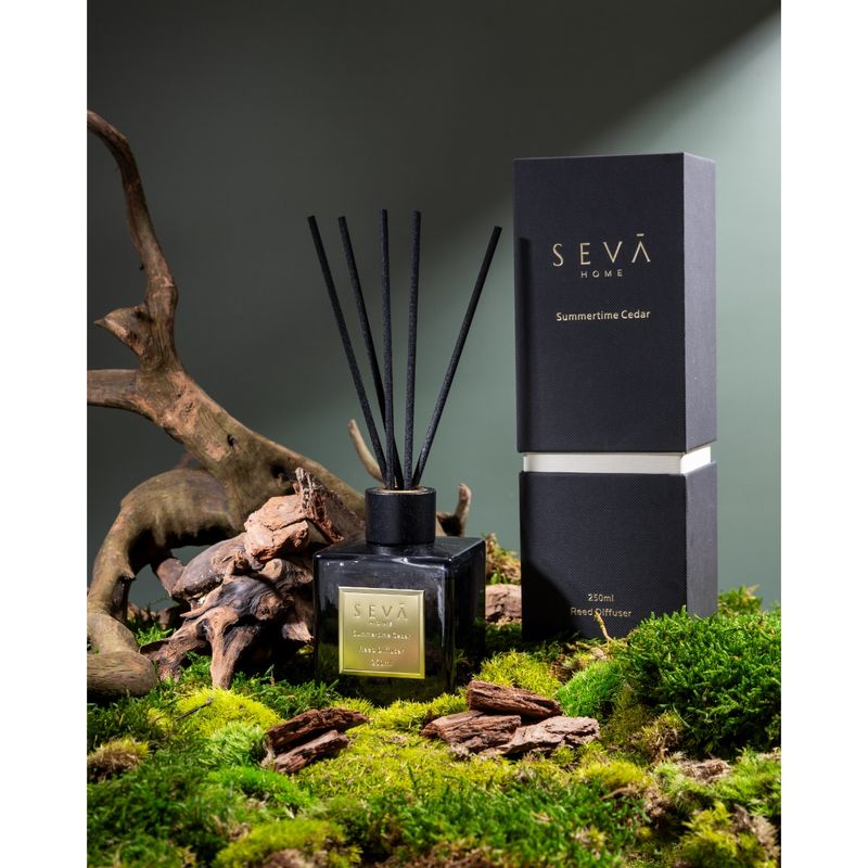 Buy SEVA HOME Summertime Cedar Signature Reed Diffuser (250Ml) Long ...