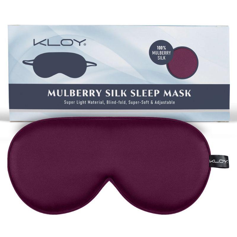 Buy KLOY 100% Mulberry Silk Sleep Eye Mask - Maroon Online