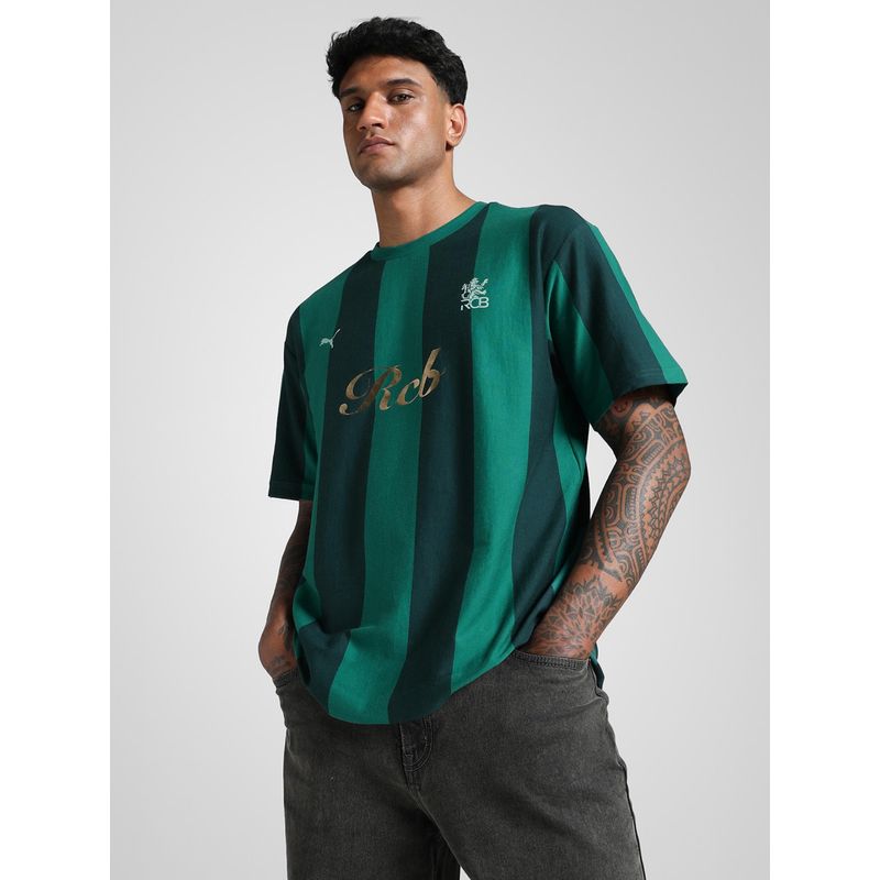 Buy Puma X Rcb Mens Retro Stripes Green T-Shirt Online